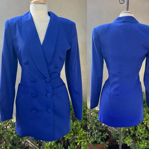 81st & Park | Jackets & Coats | Vintage New Wave Blazer Royal Blue Sz ...